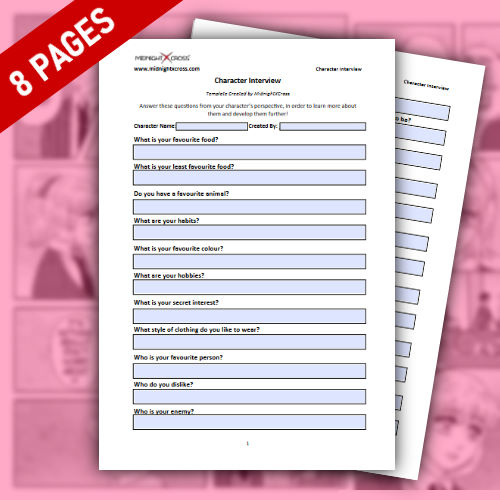 Character Interview PDF For Manga, Comic Or Light Novel Creators